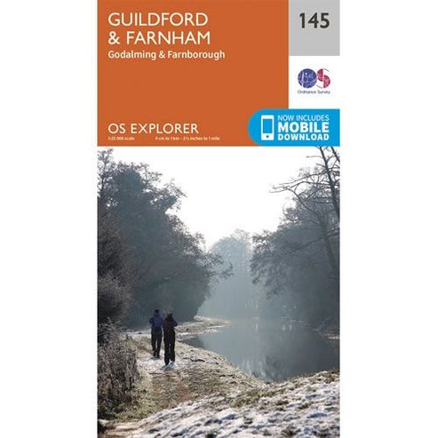 OS Explorer Map 145 - Guildford and Farnham – Climb Europe