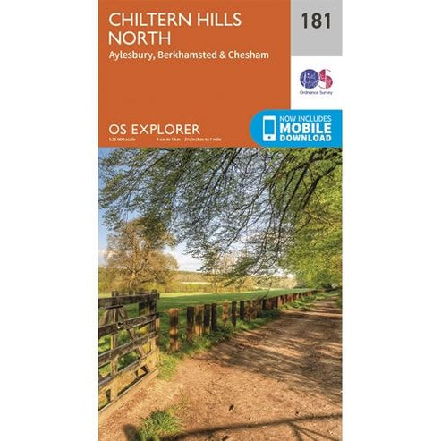 OS Explorer Map 181 - Chiltern Hills North and Aylesbury – Climb Europe